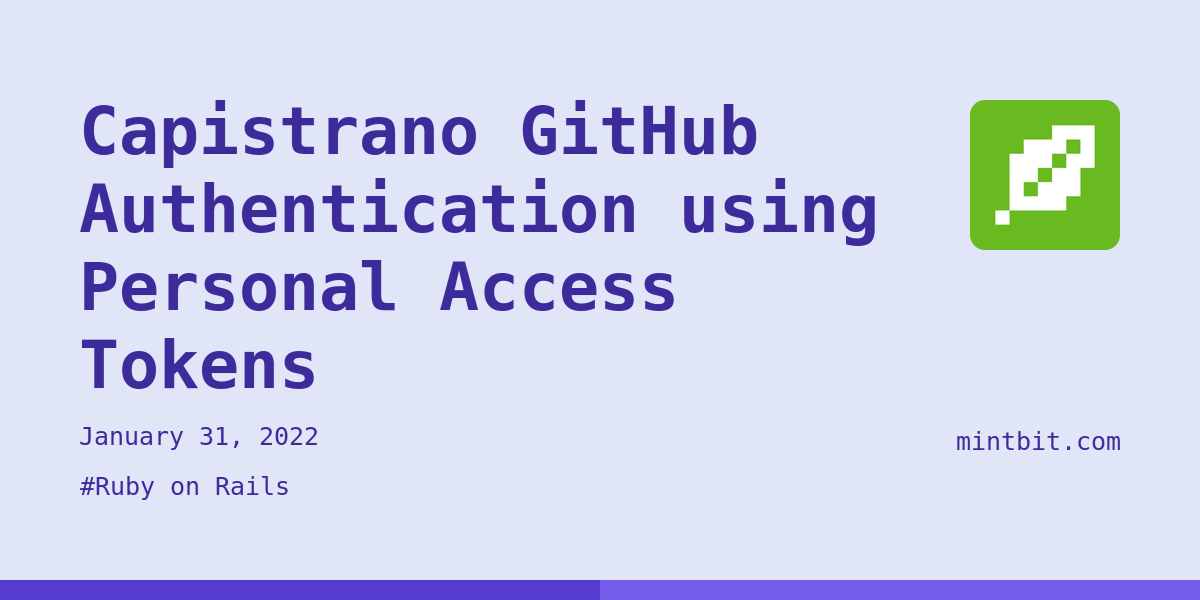 Capistrano GitHub Authentication using Personal Access Tokens - Mintbit