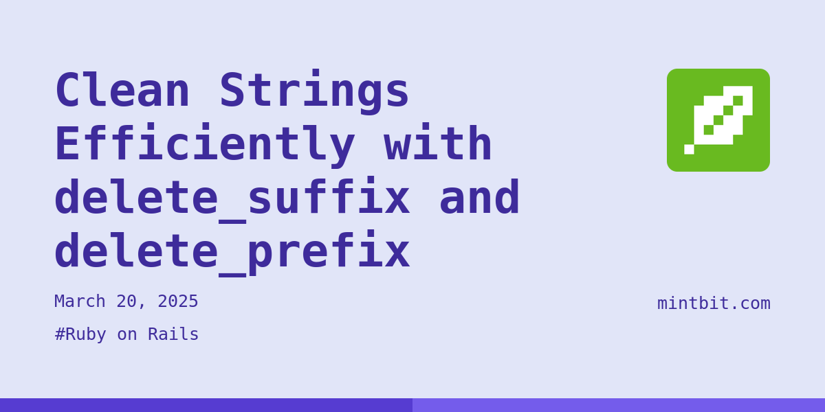 Clean Strings Efficiently with delete_suffix and delete_prefix - Mintbit