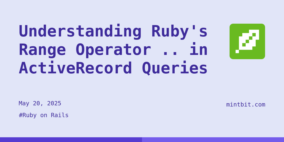 Understanding Ruby's Range Operator .. in ActiveRecord Queries - Mintbit